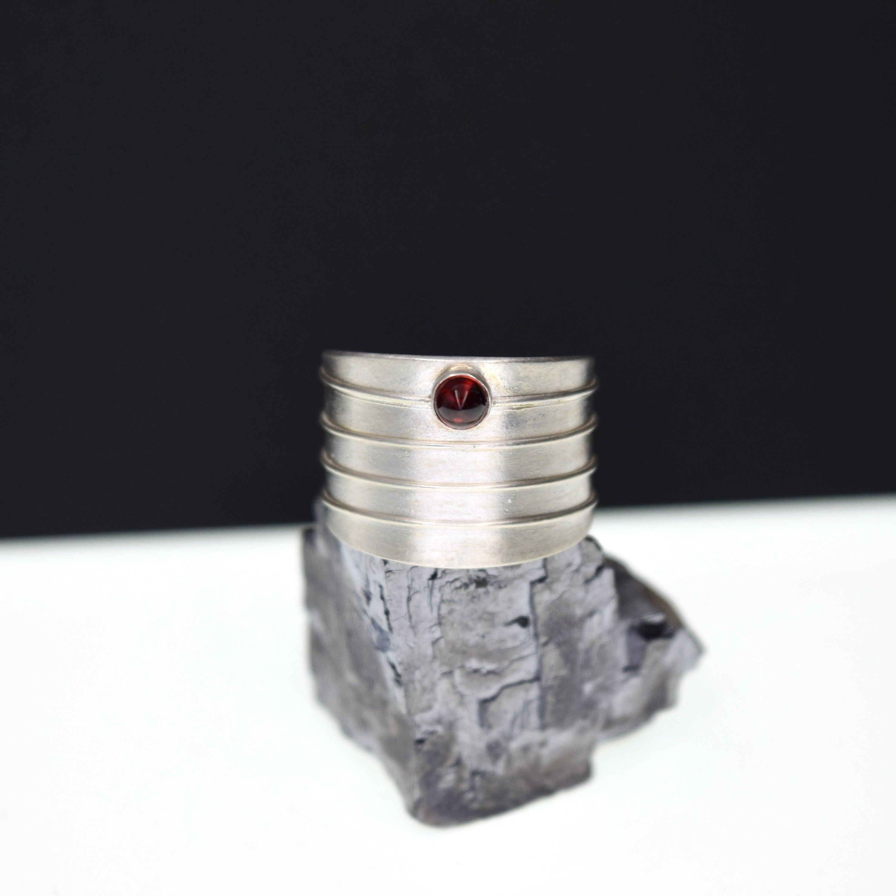 Garnet Bullet Adjustable Ring – hawkhummingbirdmoon